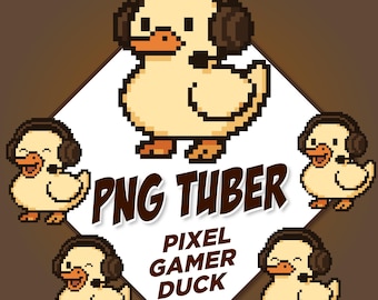 Pixel Gamer Duck Pngtuber Model: Twitch Stream Avatar (digital Download ...