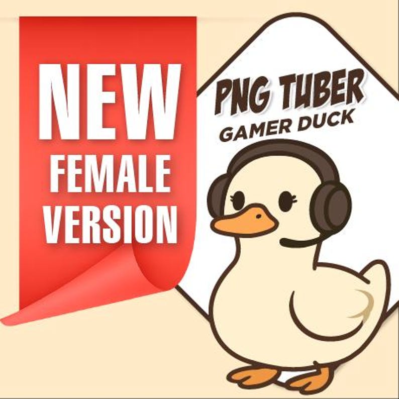 Gamer Duck Pngtuber Model (FEMALE VERSION): Twitch, Youtube Stream ...