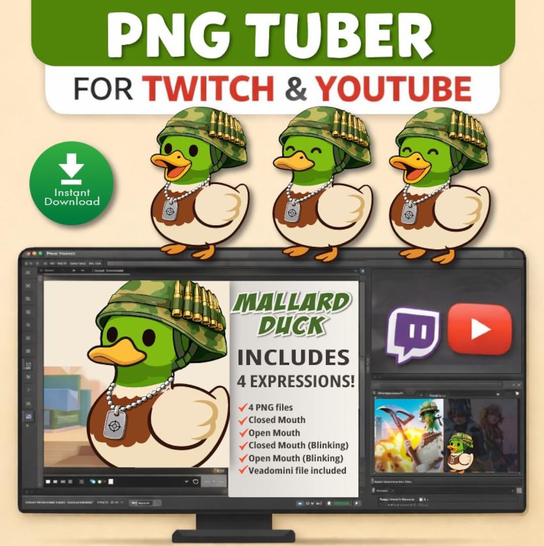 Mallard Duck Pngtuber Avatar – Vtuber Model for Twitch & Youtube ...