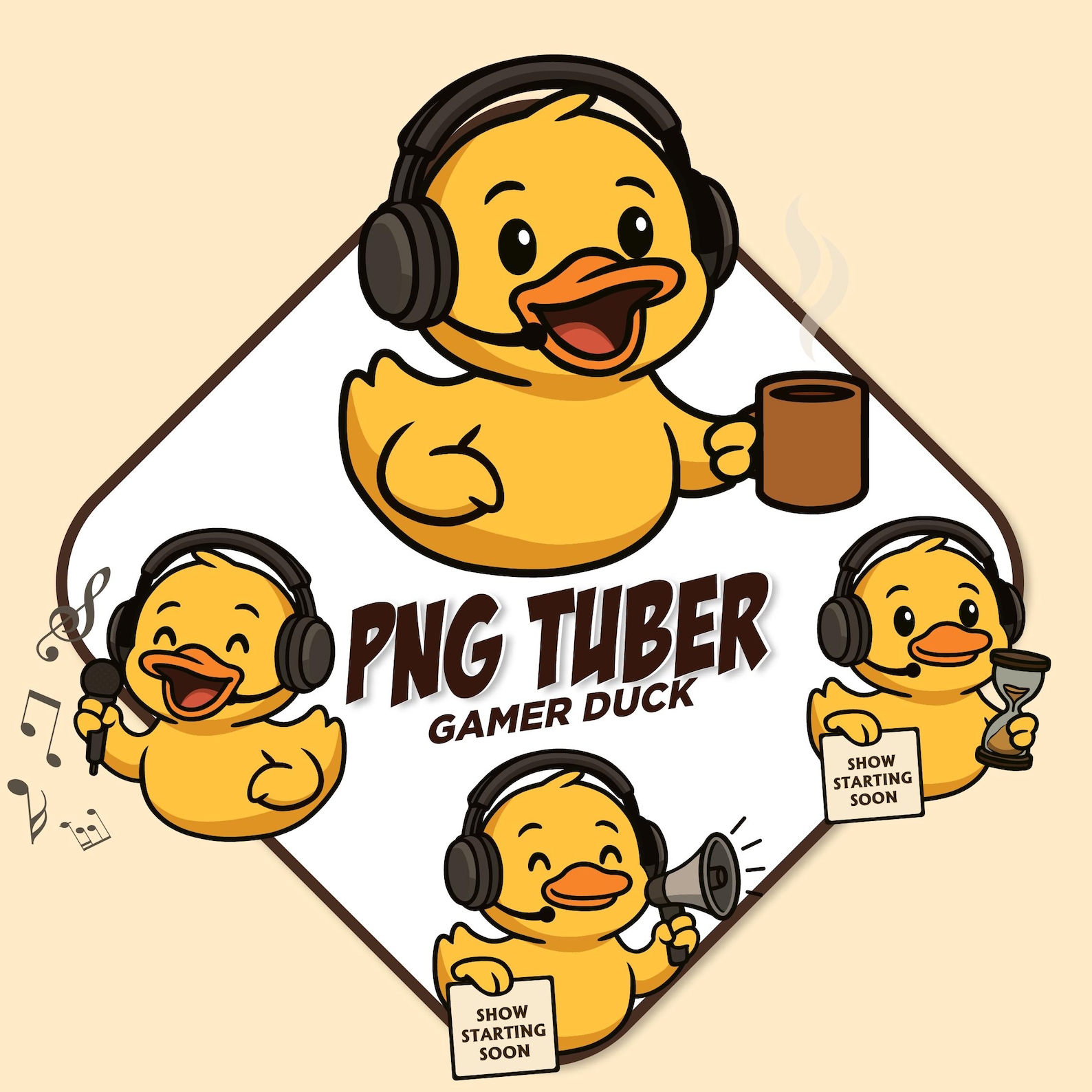 Gamer Duck Pngtuber Set + Ready Files | Twitch / Youtube Overlay Vtuber ...