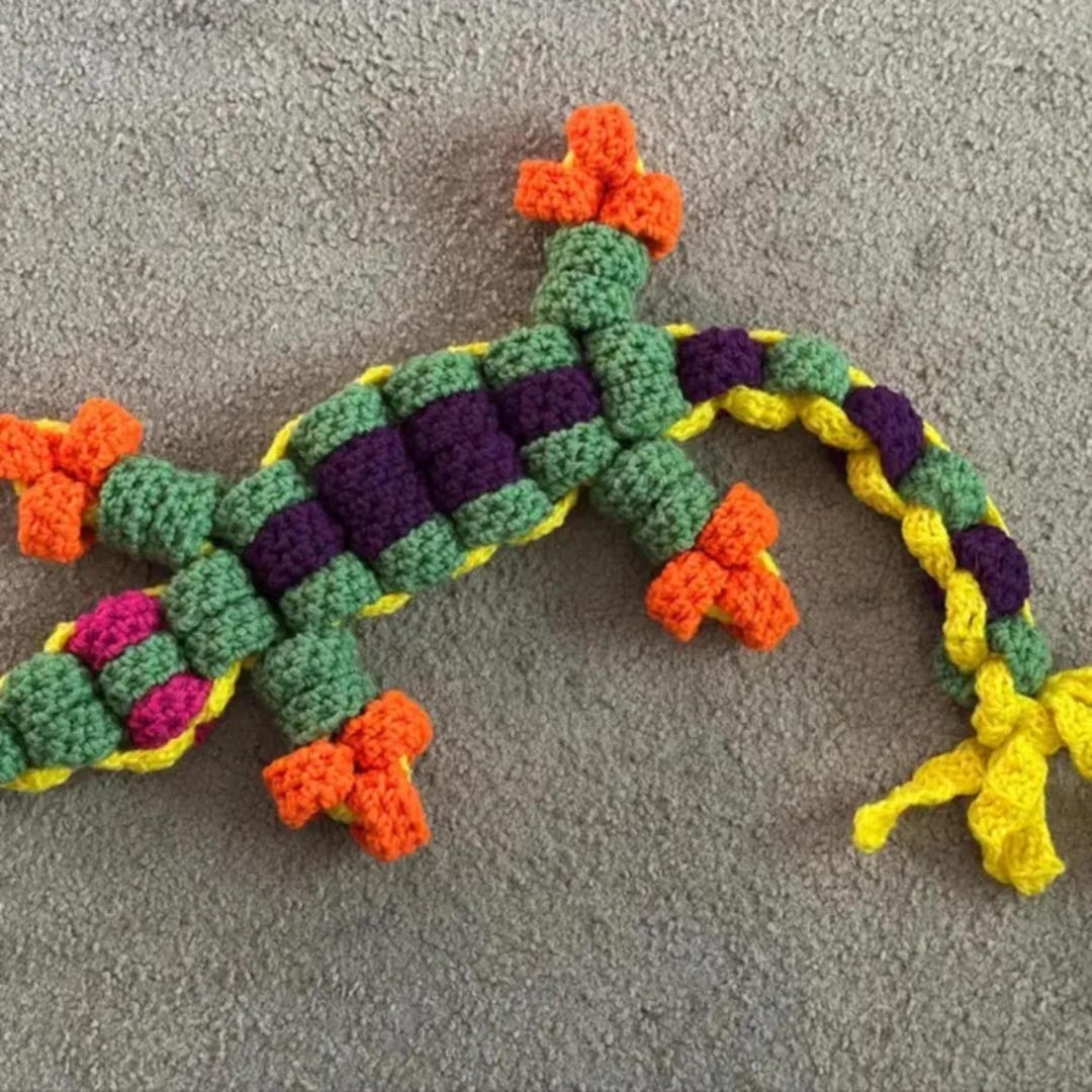 Easy 90s Bead Lizard Crochet Pattern | Beginner Friendly Amigurumi PDF ...