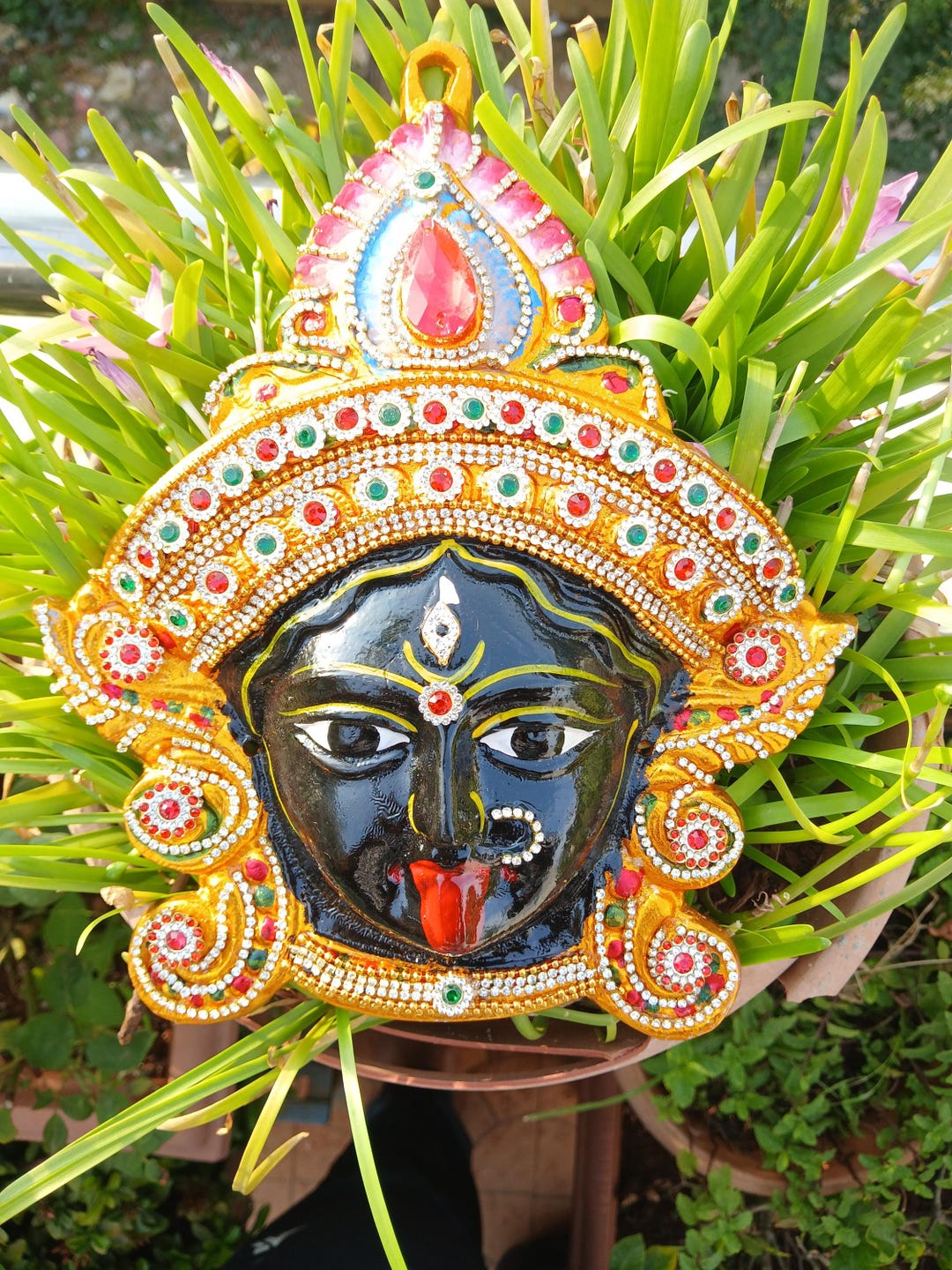 Handmade Kali Maa Mask – Hindu Wall Art for Diwali, Navratri - Etsy