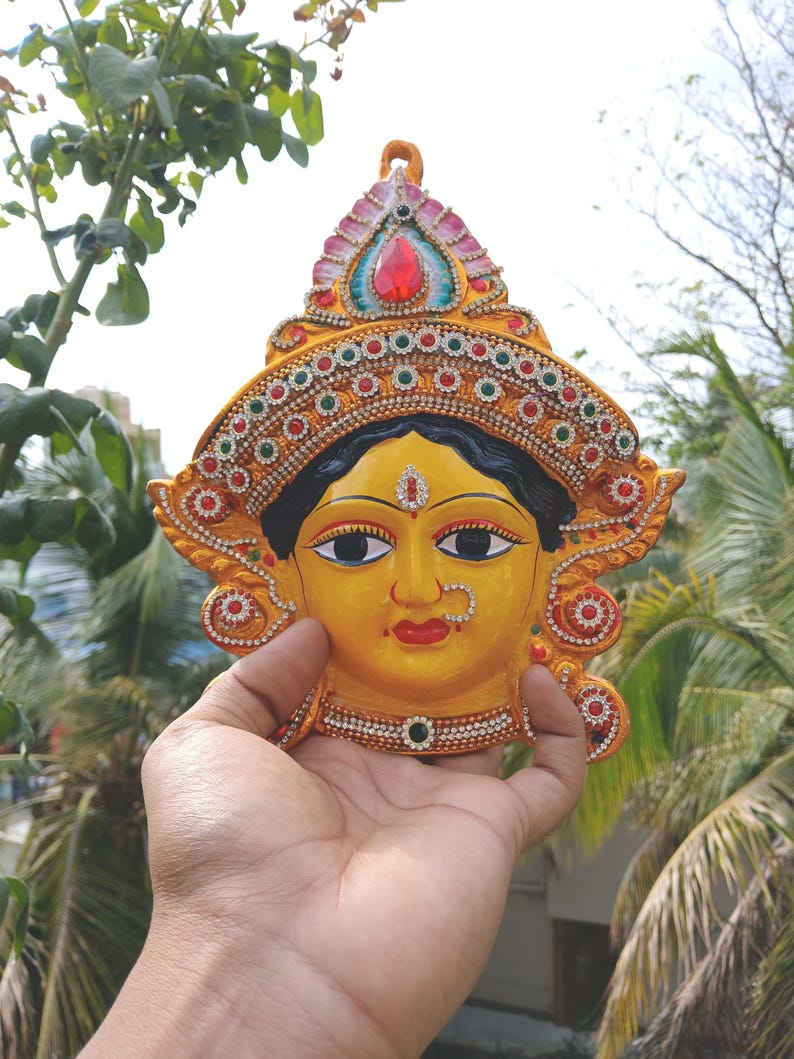 Handcrafted Durga Maa Face Wall Hanging | Indian Festival Decor - Etsy