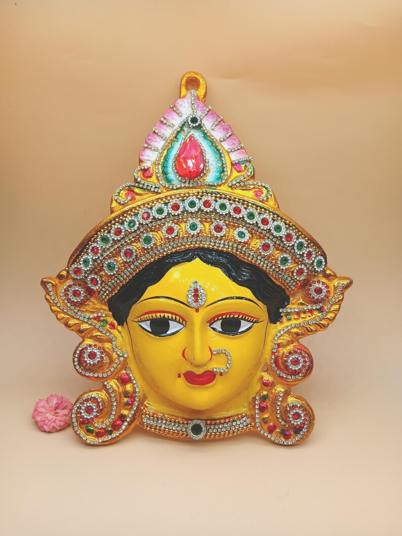 Handcrafted Durga Maa Face Wall Hanging | Indian Festival Decor - Etsy