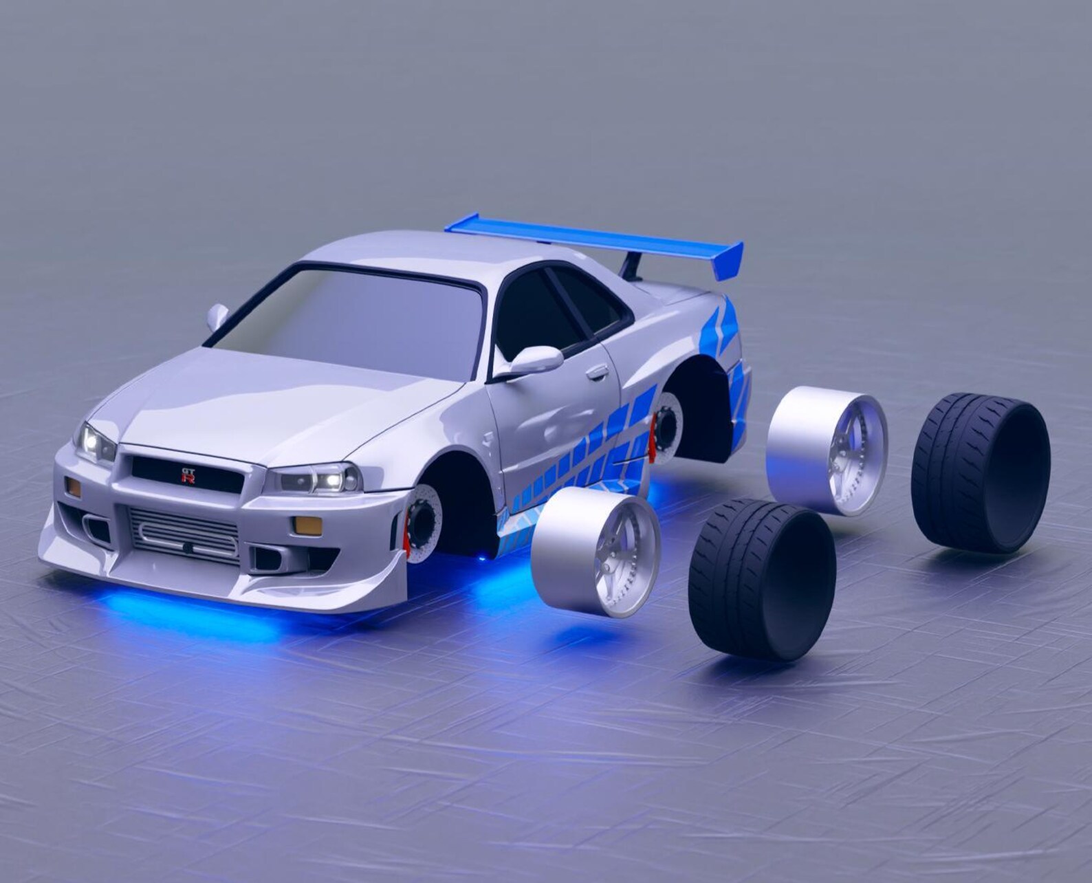 Skyline GTR R34 2F2F Brian | Model Kit Car (1/64–1/18 Scale ...