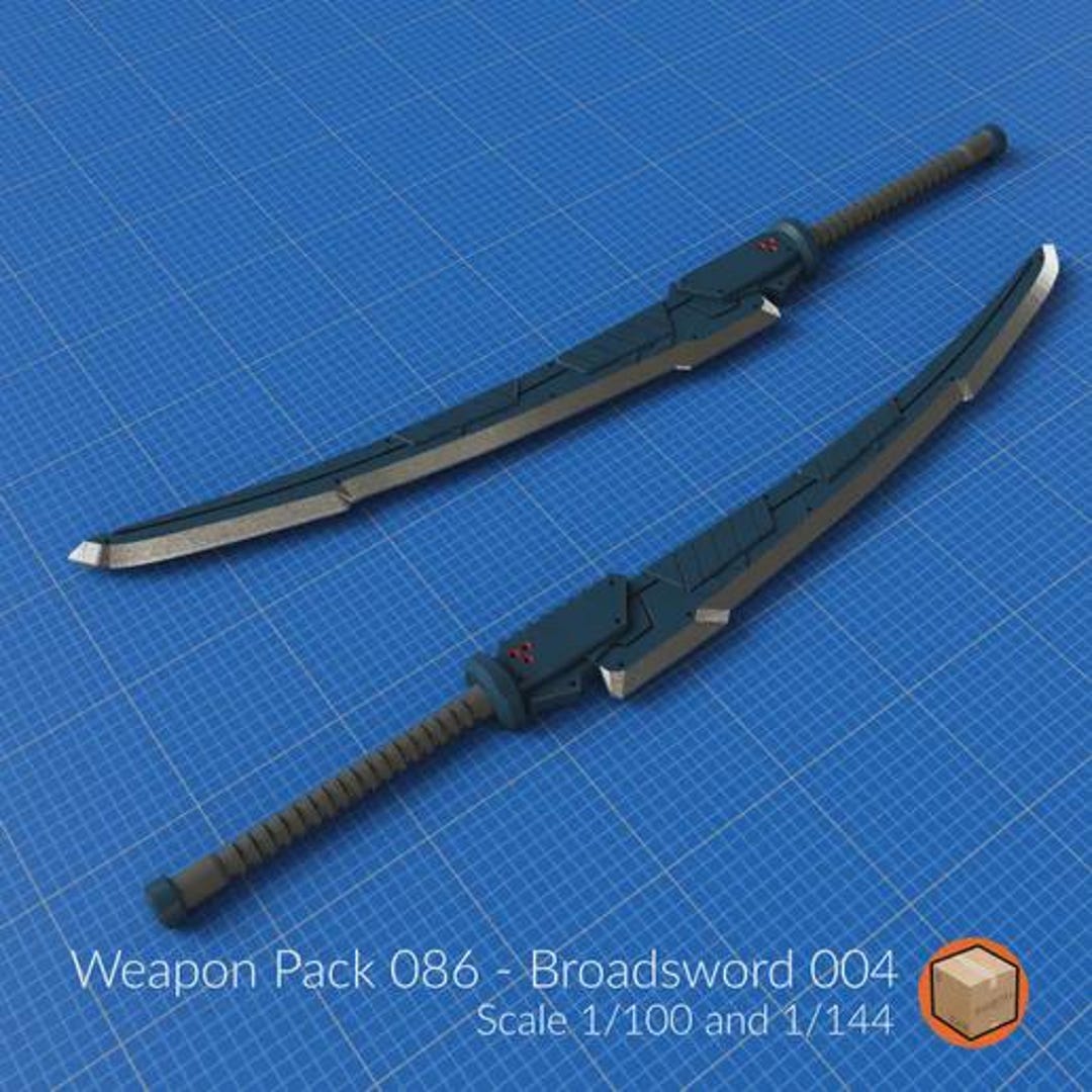 Weapon Pack 086 – Broadsword 004 | Mecha Katana Sword | 1/100 & 1/144 ...