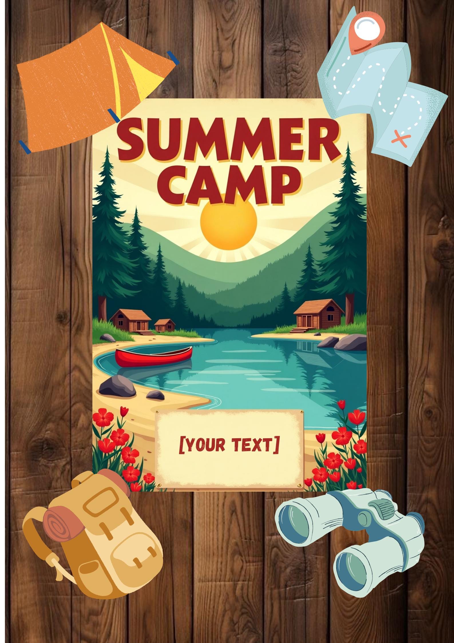 Editable Summer Camp Poster – Printable Camp Invitation – Digital ...