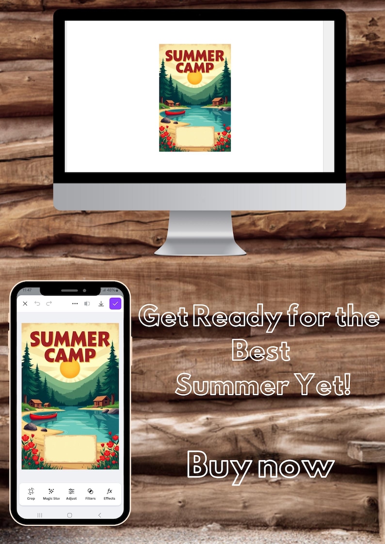 Editable Summer Camp Poster – Printable Camp Invitation – Digital ...
