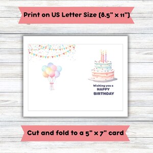 5" X 7" Printable Birthday Card - Etsy