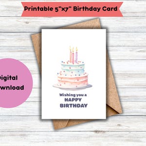 5" X 7" Printable Birthday Card - Etsy