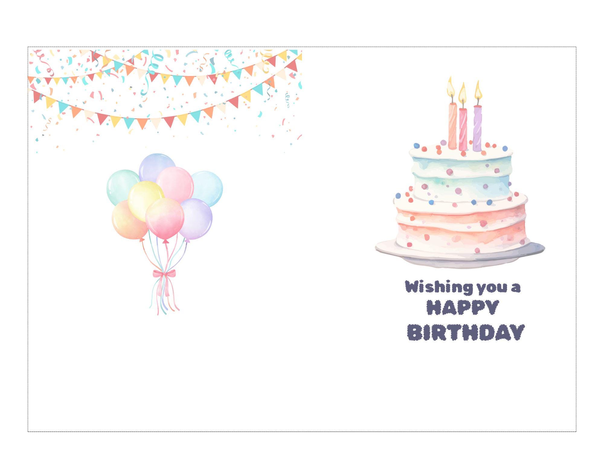 5" X 7" Printable Birthday Card - Etsy