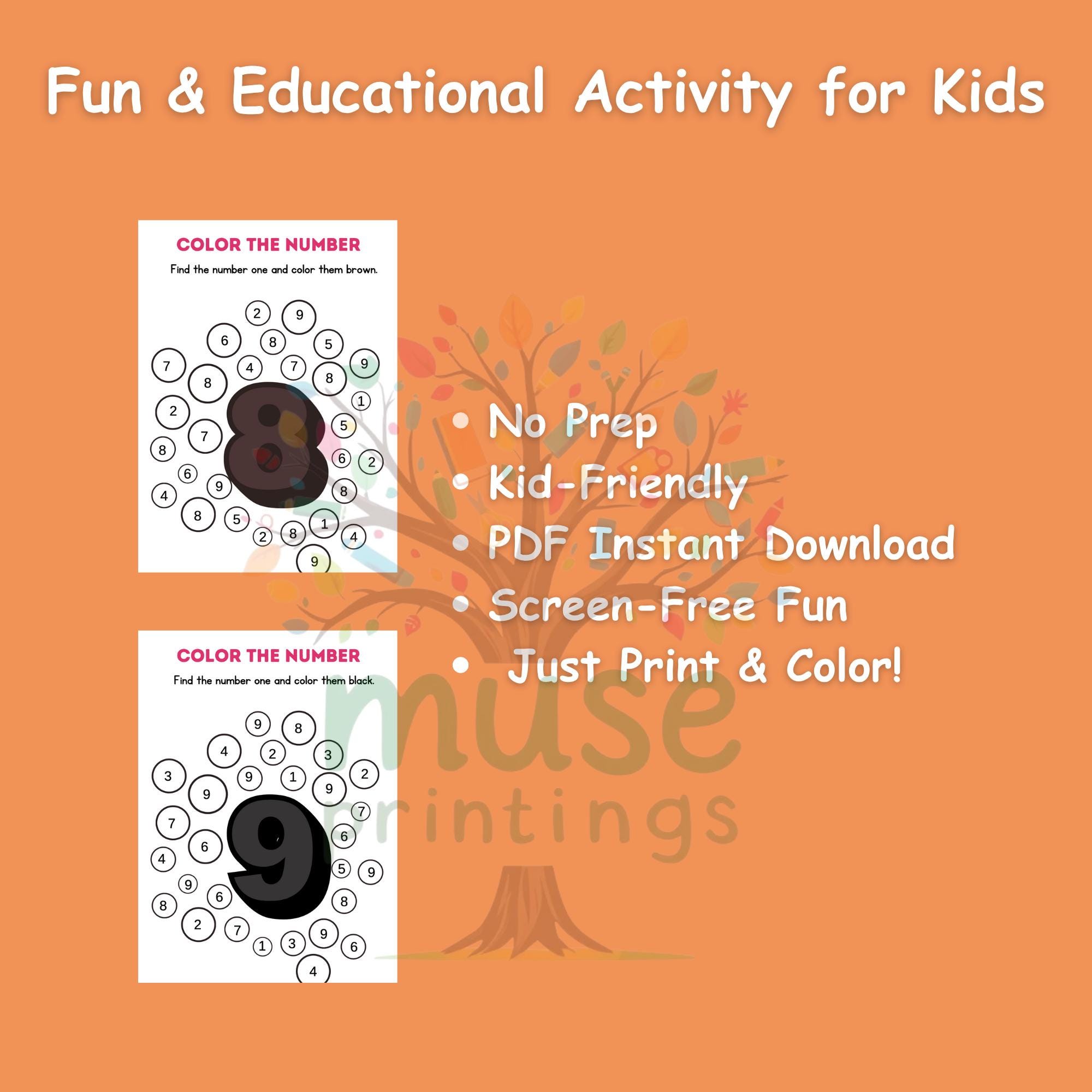 Color by Number Worksheet for Kids – Fun Numbers & Colors Activity PDF ...