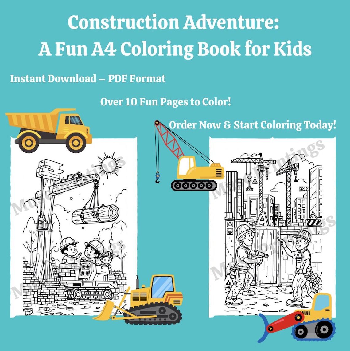 15 Printable Construction Coloring Pages for Kids | Fun Construction ...
