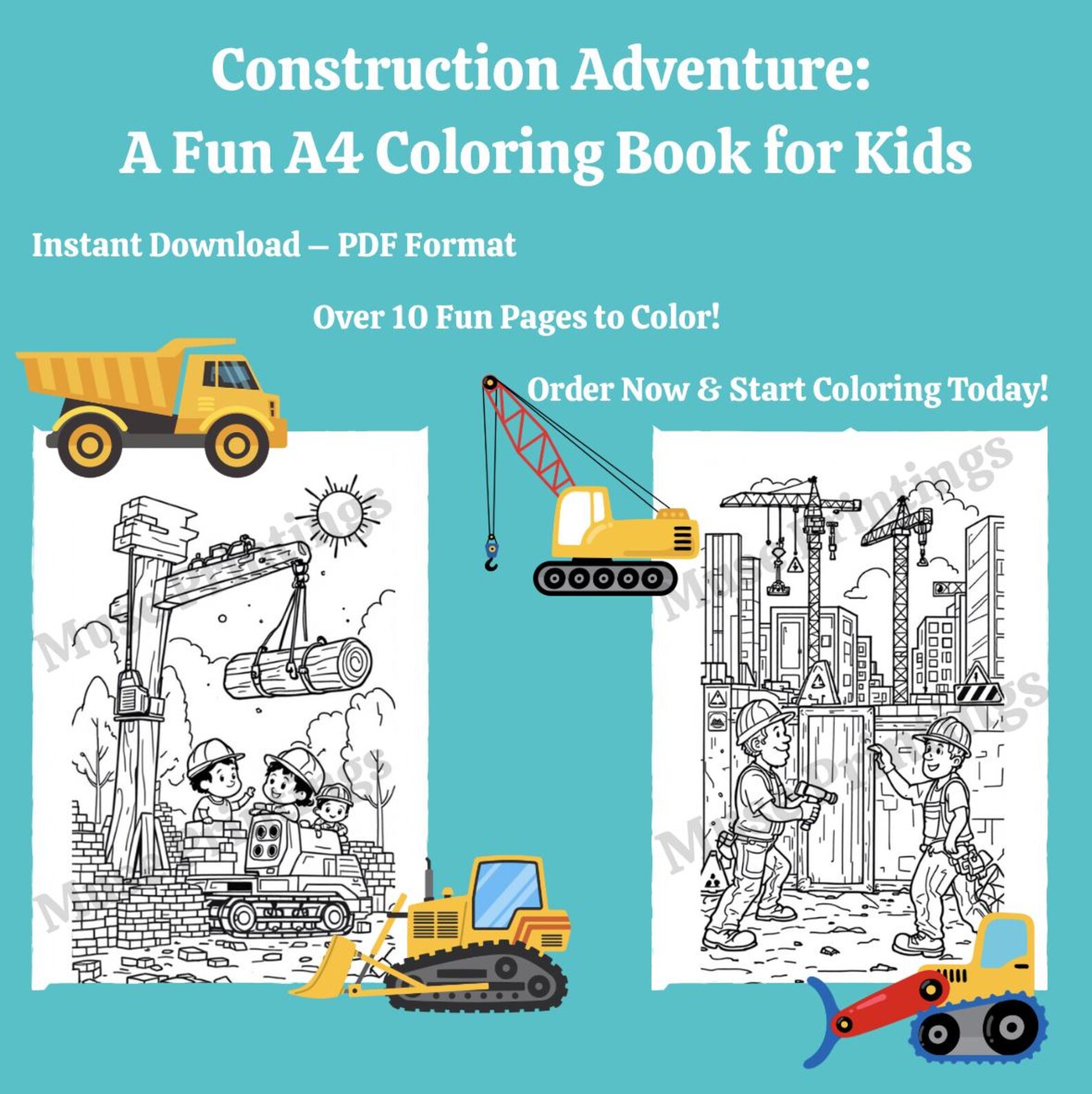 15 Printable Construction Coloring Pages for Kids | Fun Construction ...