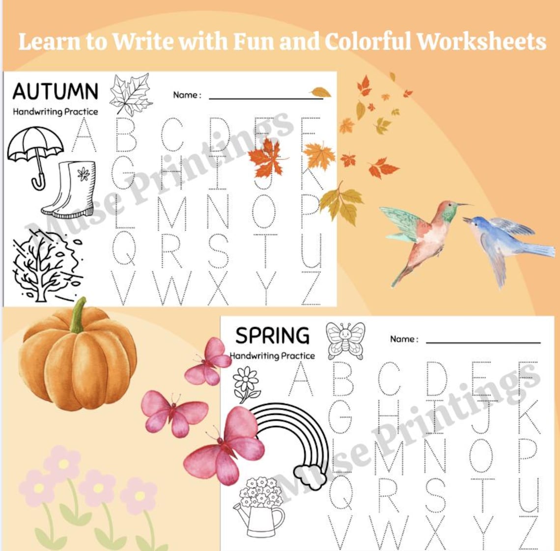 Seasons Activity Pack for Kids – Cut and Paste, Tracing, Coloring ...