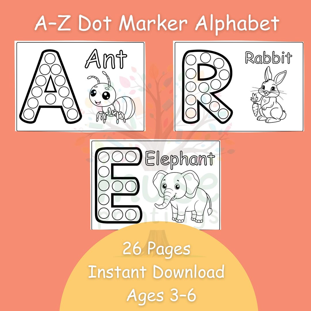 Alphabet Dot Marker Activity Pages A-Z: Preschool Letter Worksheets ...
