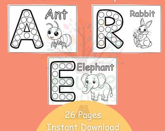 Alphabet Dot Marker Activity Pages A-Z: Preschool Letter Worksheets ...