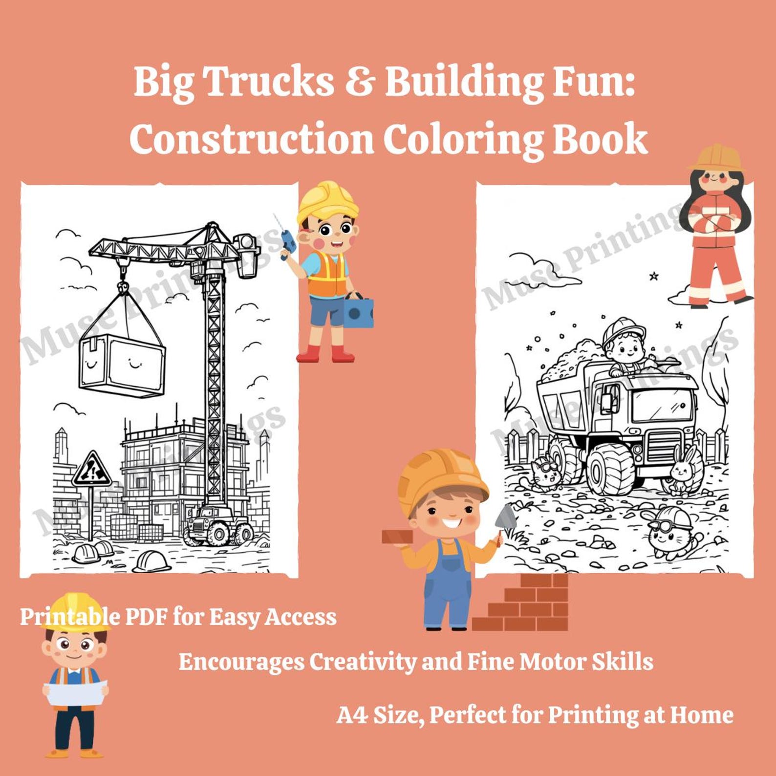 15 Printable Construction Coloring Pages for Kids | Fun Construction ...