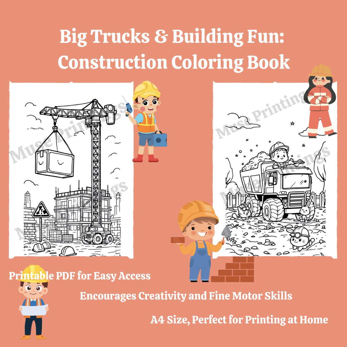 15 Printable Construction Coloring Pages for Kids | Fun Construction ...