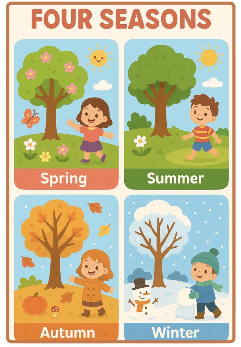 Seasons Activity Pack for Kids – Cut and Paste, Tracing, Coloring ...