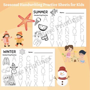 Seasons Activity Pack for Kids – Cut and Paste, Tracing, Coloring ...