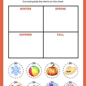 Seasons Activity Pack for Kids – Cut and Paste, Tracing, Coloring ...