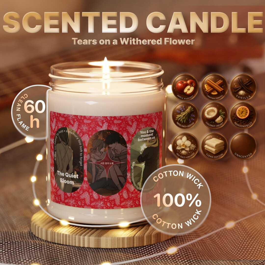 Manhwa Art Soy Wax Candle | Tears on a Withered Flower, 9oz - Etsy