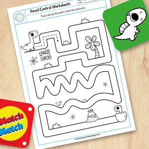 Dinosaur Preschool Printable Bundle - 1-20 Numbers, Fine Motor Skills ...