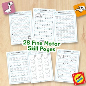 Dinosaur Preschool Printable Bundle - 1-20 Numbers, Fine Motor Skills ...