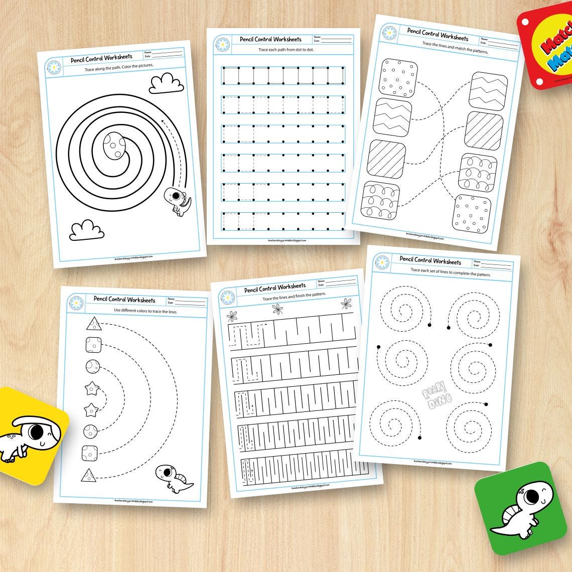 Dinosaur Preschool Printable Bundle - 1-20 Numbers, Fine Motor Skills ...