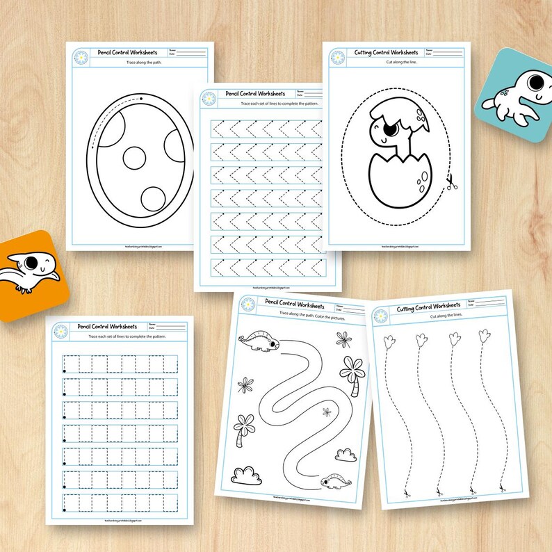 Dinosaur Preschool Printable Bundle - 1-20 Numbers, Fine Motor Skills ...