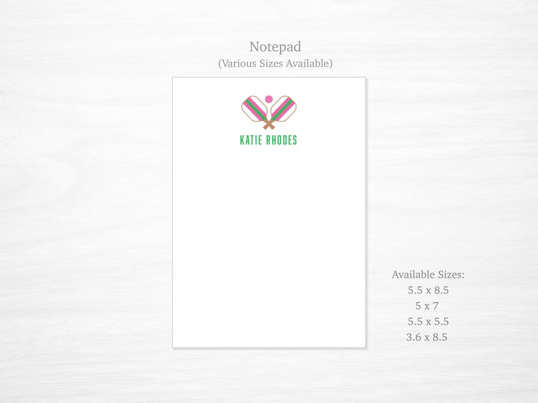 Personalized Pickleball Notepad | 4 Sizes to Choose From | Player Gift ...
