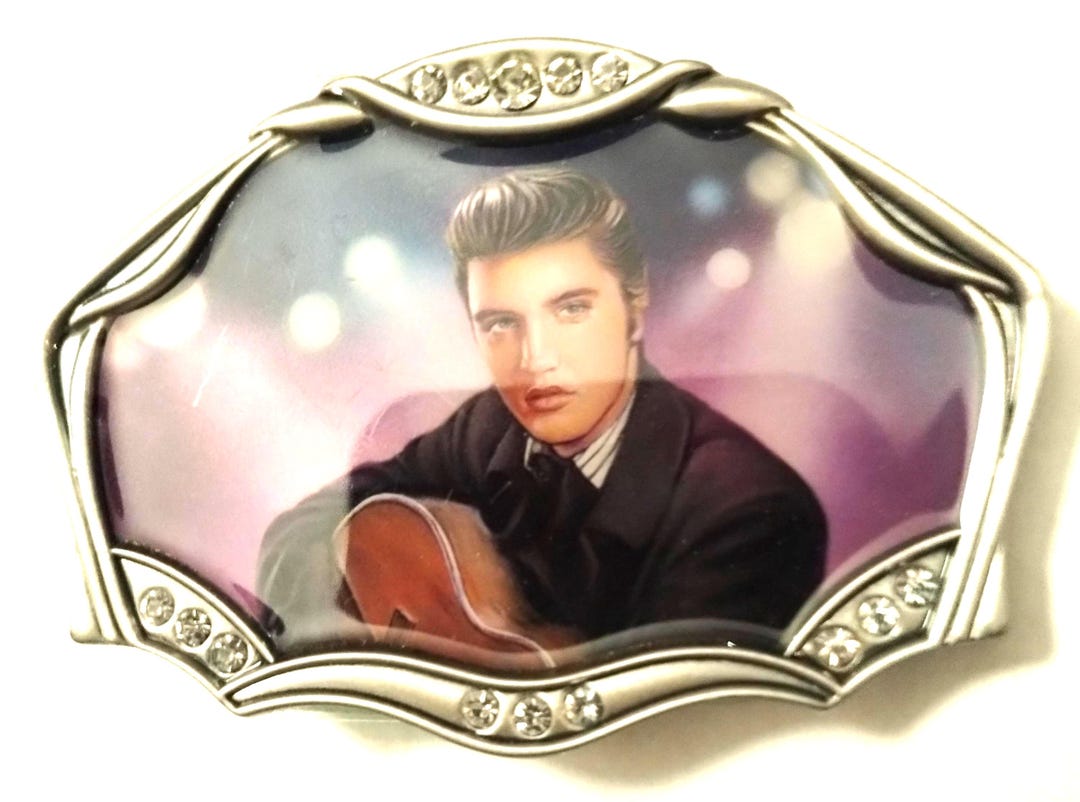 Elvis Presley Metal Rhinestone Belt Buckle Rare Find - Etsy