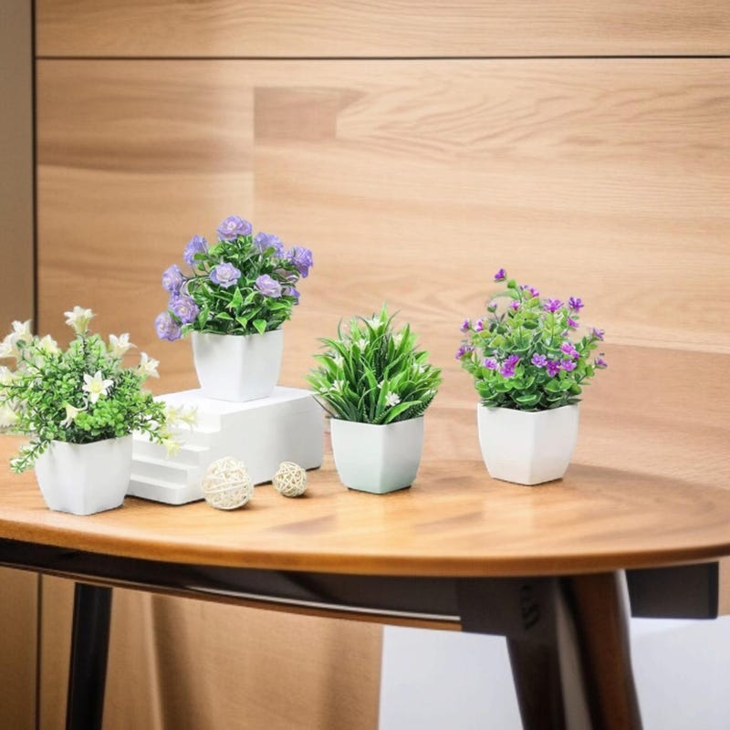 Mini Faux Potted Flowers - Etsy