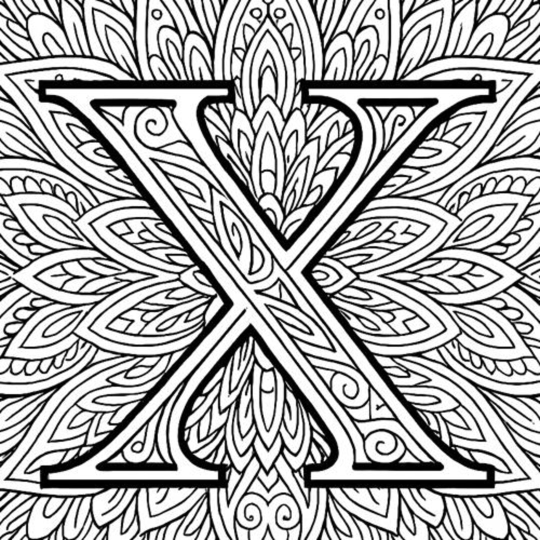 Letter X - Printable Soulful Mandala Letter Art, Printable Png/instant ...