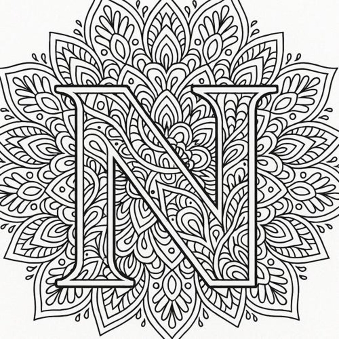 Letter N - Printable Soulful Mandala Letter Art, Printable Png/instant ...