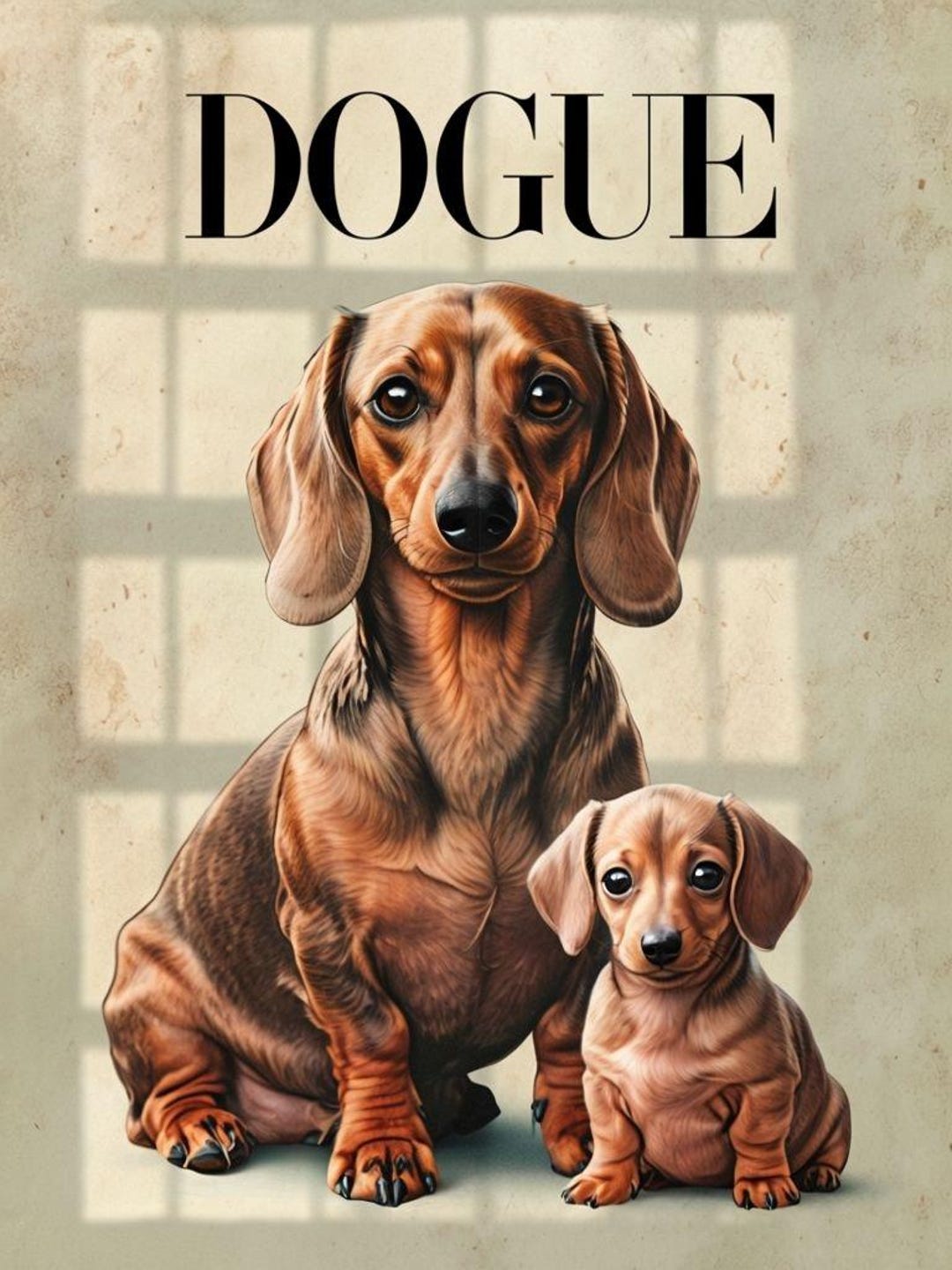 Dogue Magazine Style Dachshund Art Print – Fashion Dog Wall Decor ...