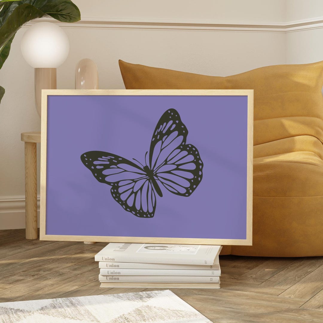 Purple Butterfly Poster Digital Download Printable Wall Art - Etsy