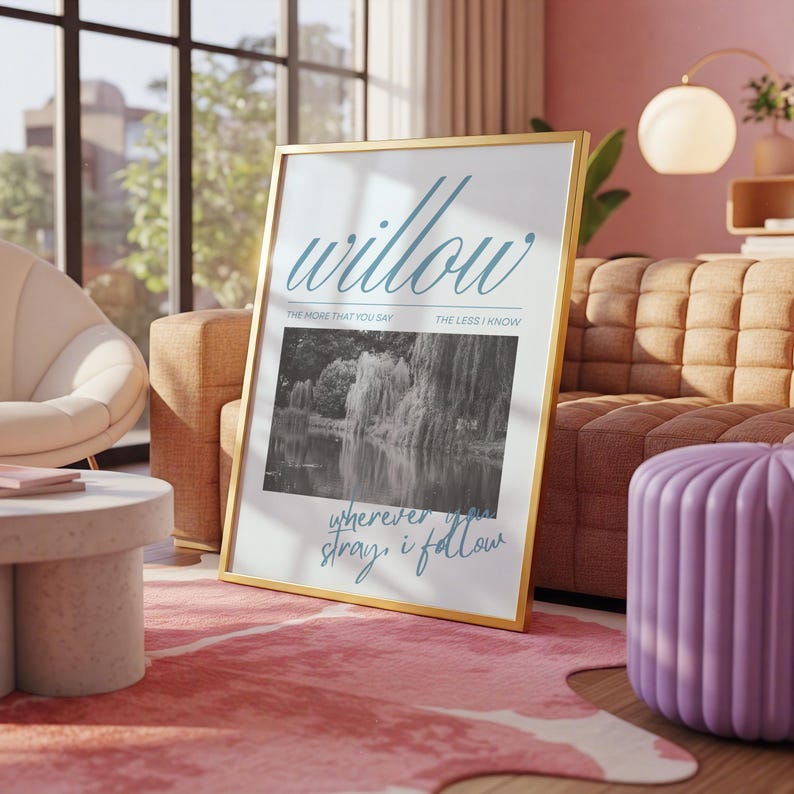 Taylor Inspired Print | Willow Lyrics Poster | Evermore Decor | Digital ...