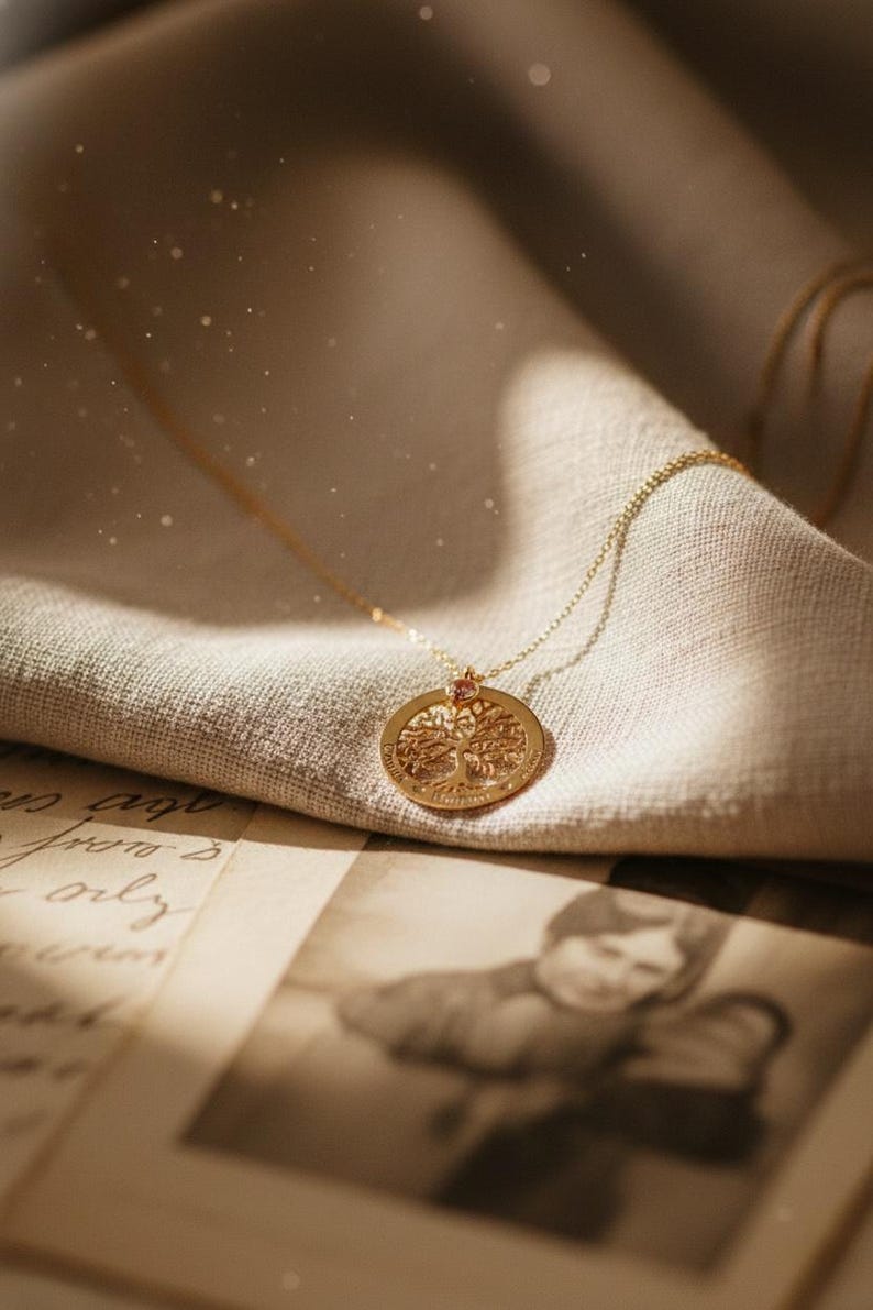 Personalized Gold Tree of Life Necklace – Engraved Family Names Pendant ...
