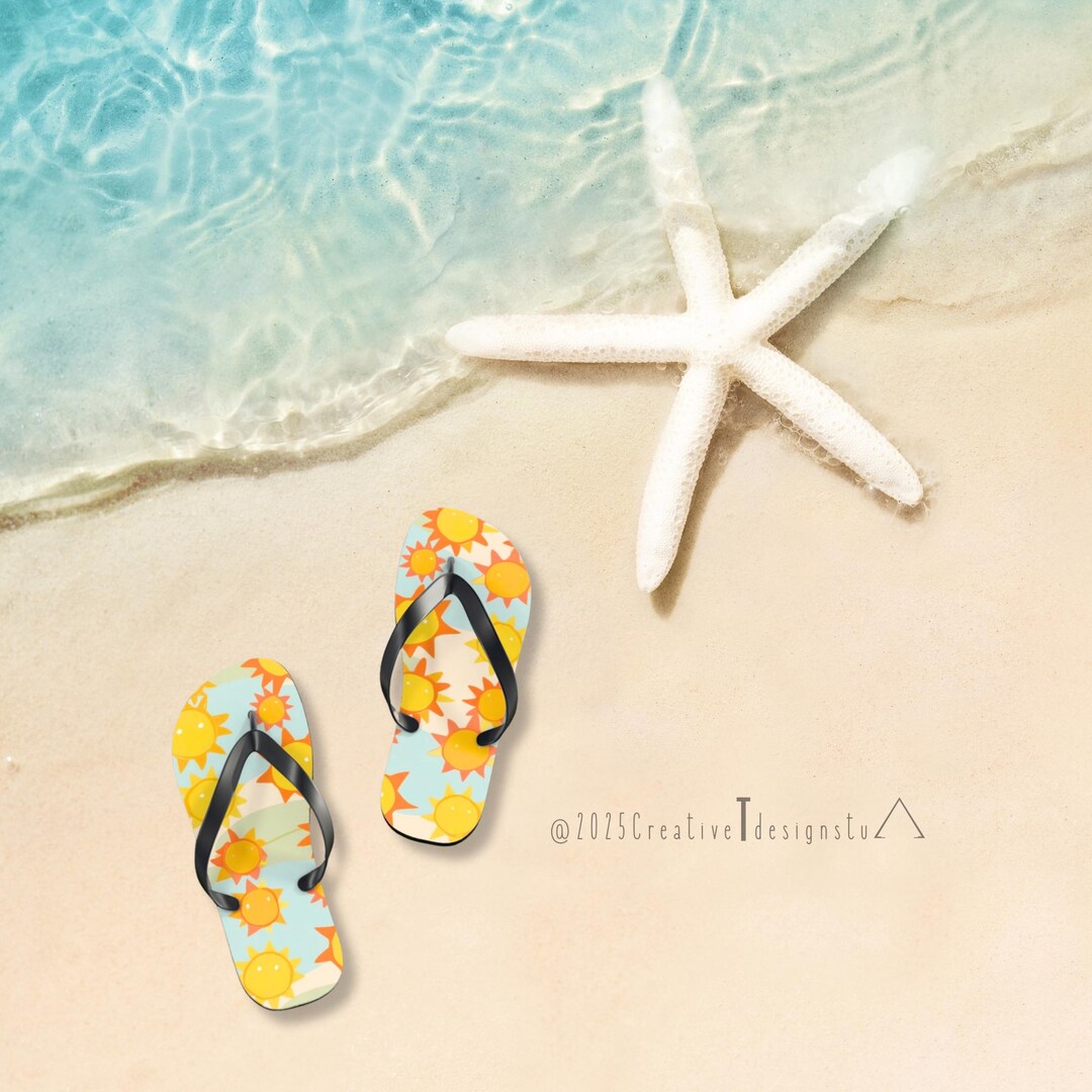 This Flip Flops Are Mine - Funny Cartoon Sun Flip Flops, Bright Summer ...