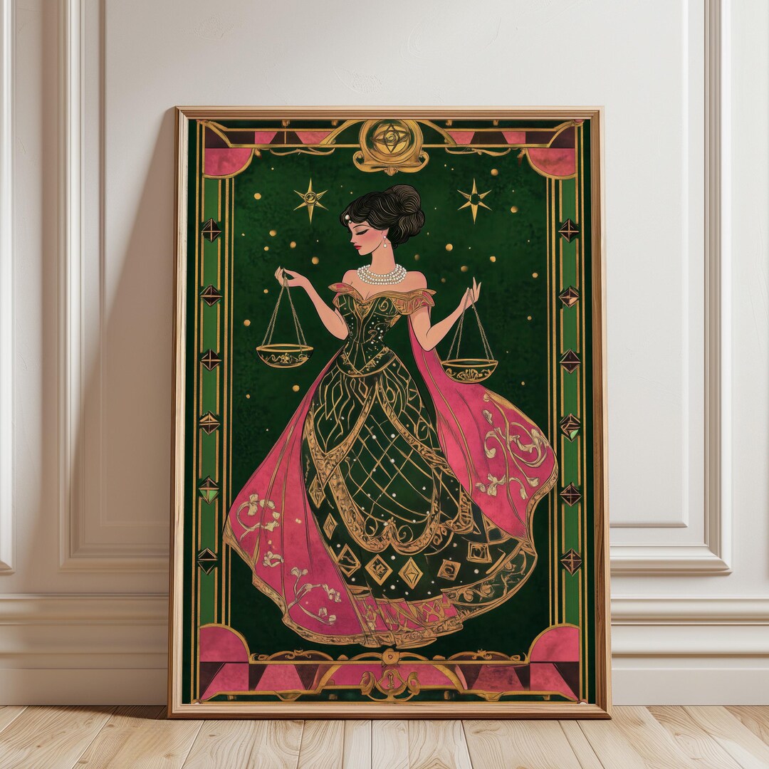 Libra Zodiac Art Print: Astrology Wall Art, Feminine Celestial Decor ...