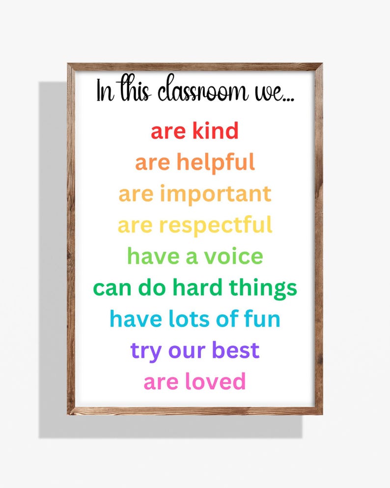 In This Classroom We Printable Poster | Rainbow Classroom Decor ...