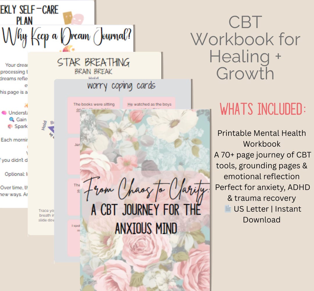 CBT Mental Health Workbook for Women | 70-page Digital Journal PDF ...