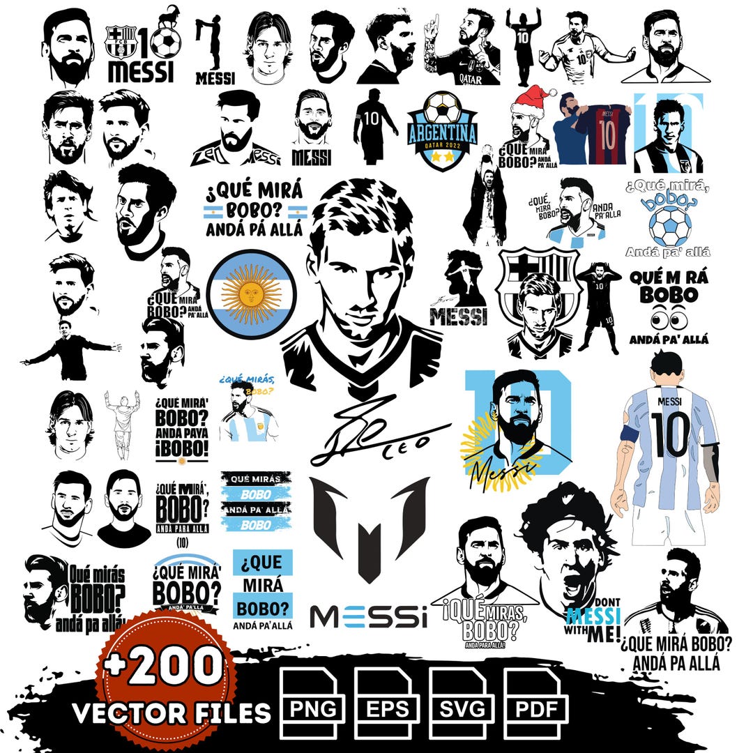 Lionel Messi SVG Big Bundle - Cut File for Cricut, Football Fan Art ...