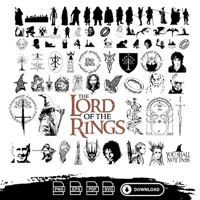 Lotr SVG Bundle - Lotr - Svg Png Dxf Eps Pdf - Digital Downloads ...