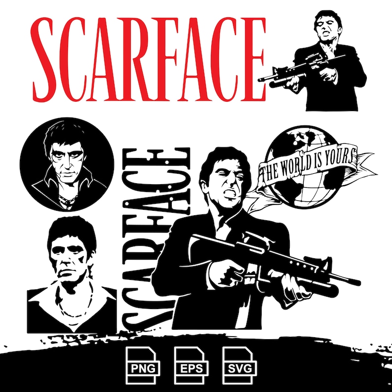 Paquete de Svg de Scarface, Svg de Tony Montana, Scarface Png ...