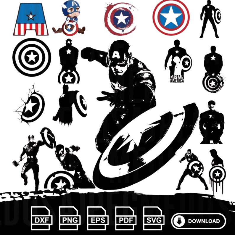 Captain America SVG Bundle, Steve Rogers Svg, Svg Png Dxf Eps Pdf ...