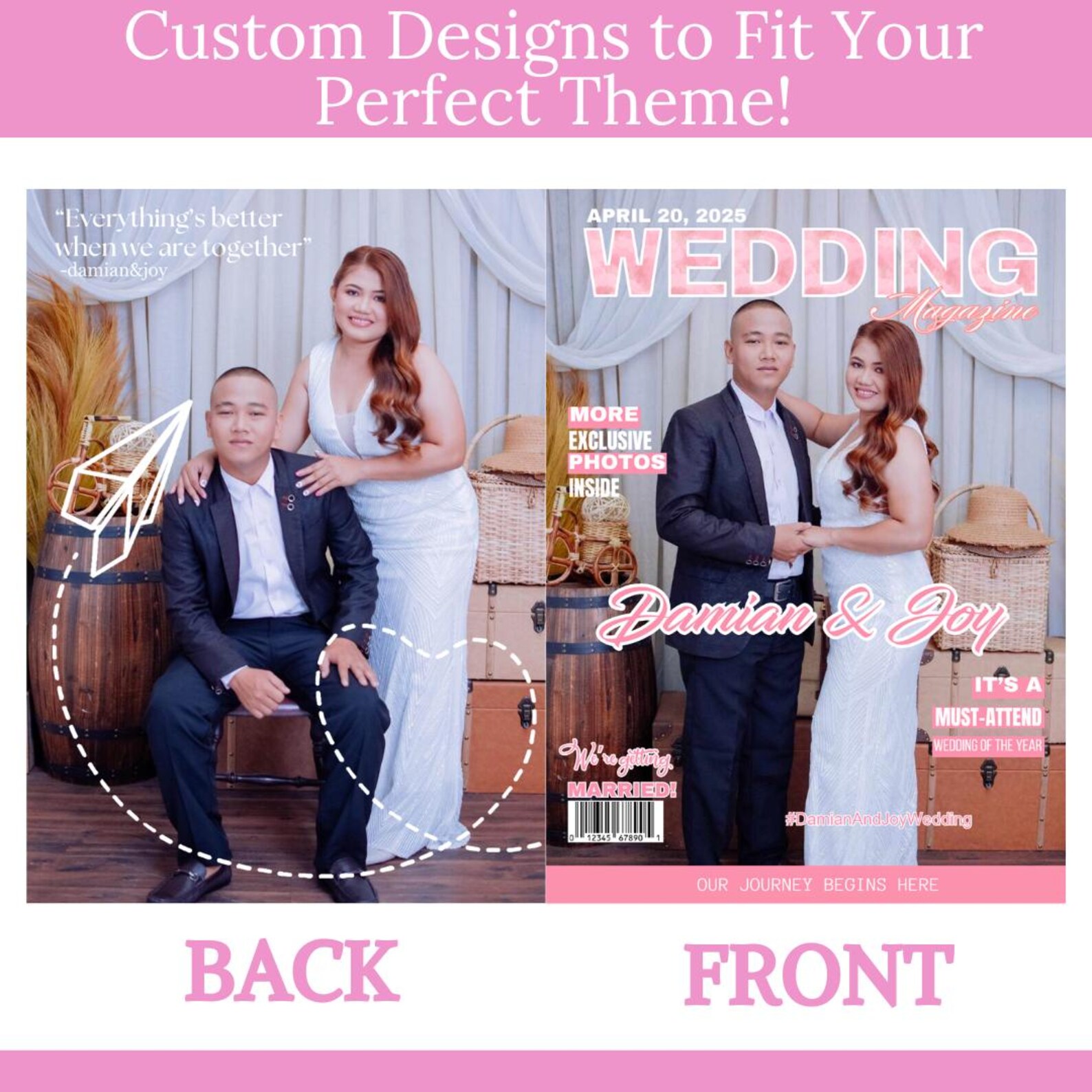 Magazine Style Wedding Invitations: Custom Printed Wedding Suite 50pcs ...