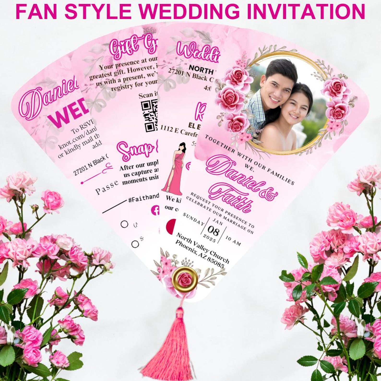 Paddle Fan Wedding Invitations: Custom Theme Stationery 50pcs - Etsy